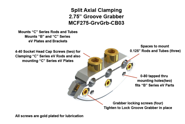2.75" Groove Grabber - Split Axial Clamping | Kimball Physics
