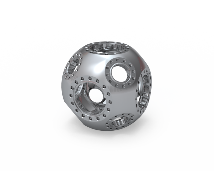 4.50" Spherical Cube (Expanded Version) - UHV Vacuum Chamber