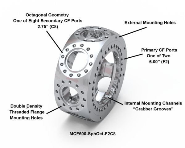 6.0" Spherical Octagon - UHV Vacuum Chamber