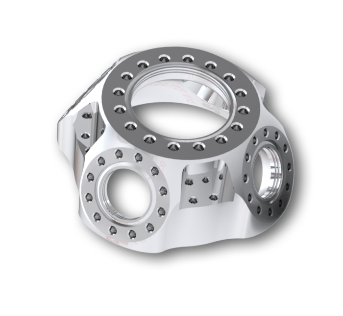 4.5" CF Weldable Cluster - (4) 2.75" CF - Vacuum Chamber