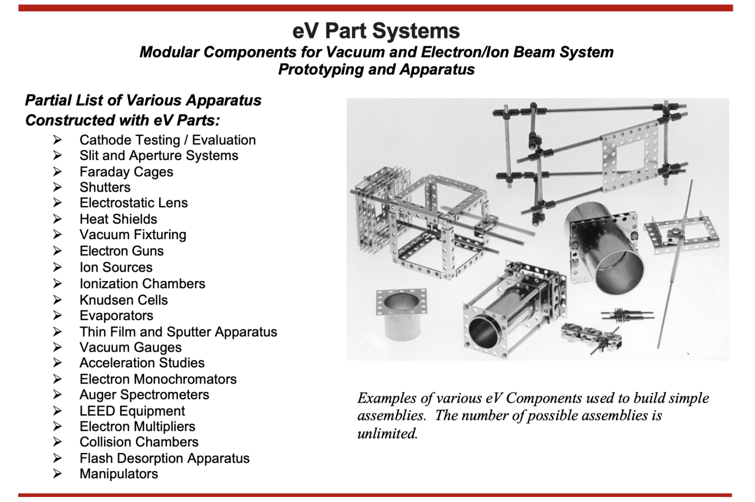eV Parts: Modular Components for Vacuum and Electron/Ion Beam System ...